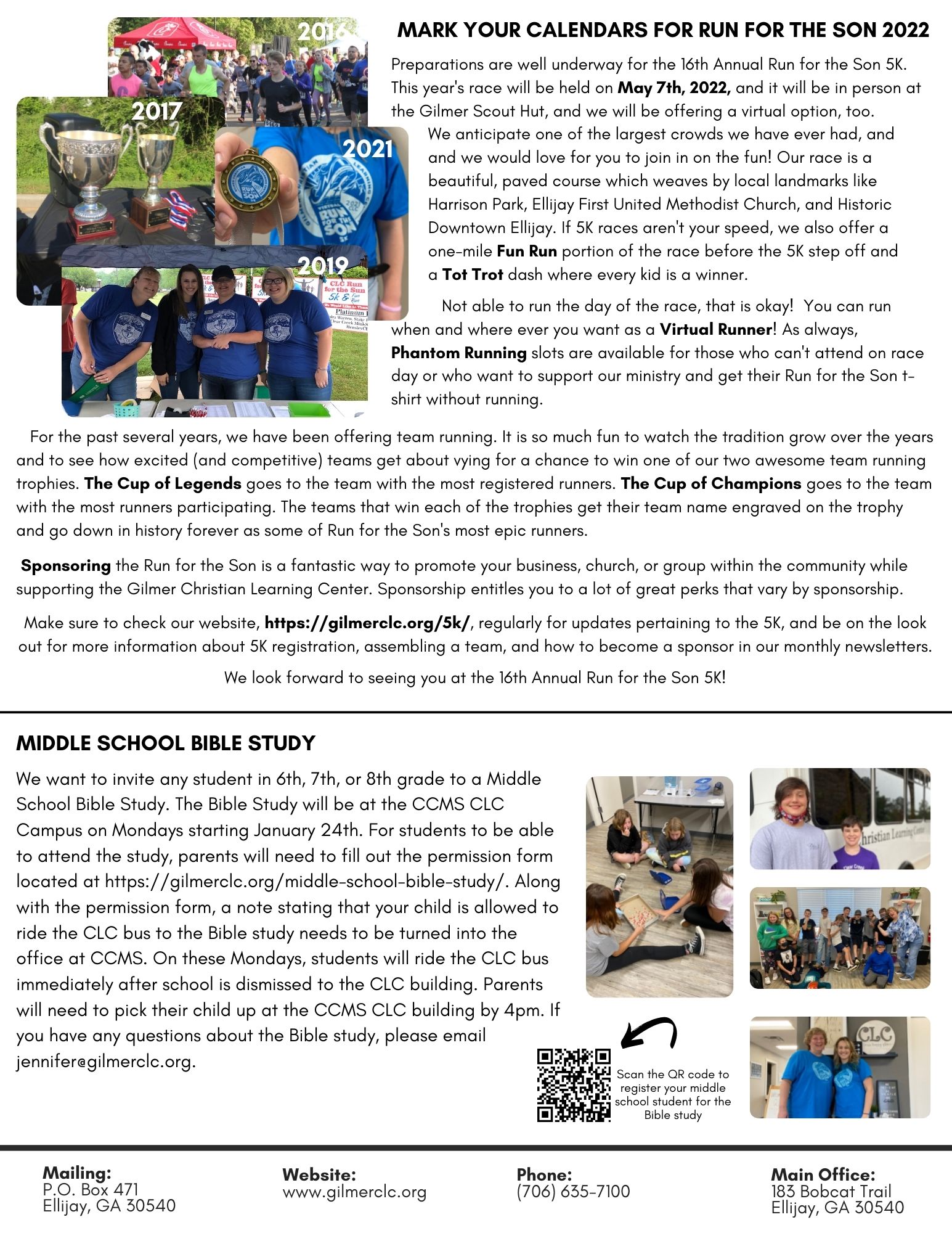 January 2022 Newsletter – Gilmer Christian Learning Center